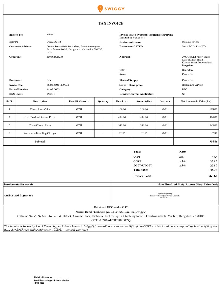 Swiggy 5 | PDF