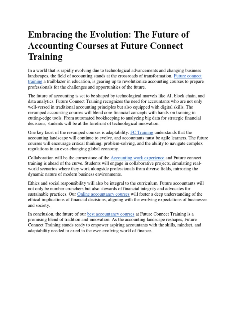 Future Connect Training | PDF