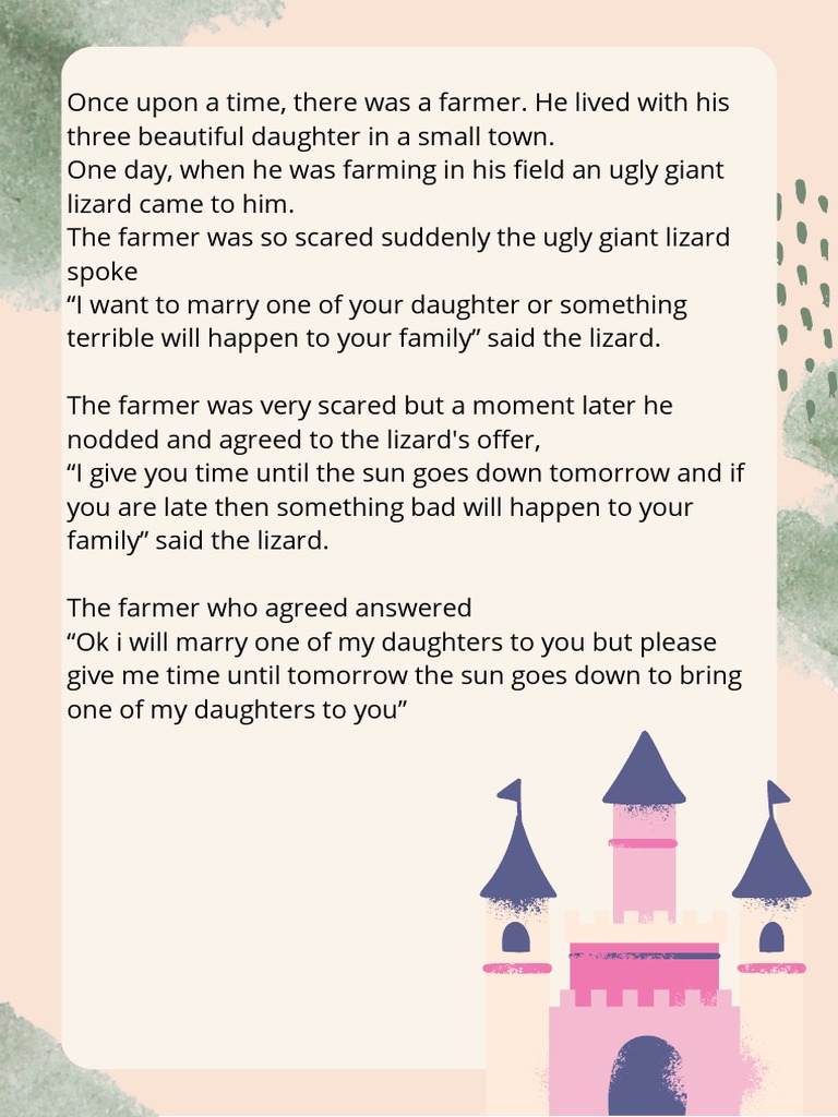 Once Upon a Time, There Was a Farmer. He Lived With His Three Beautiful ...