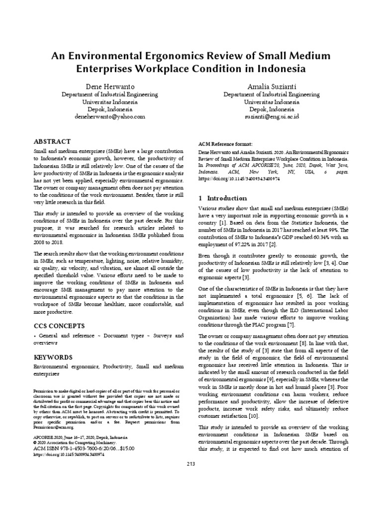 An Environmental Ergonomics Review of Small Medium | PDF | Small And ...