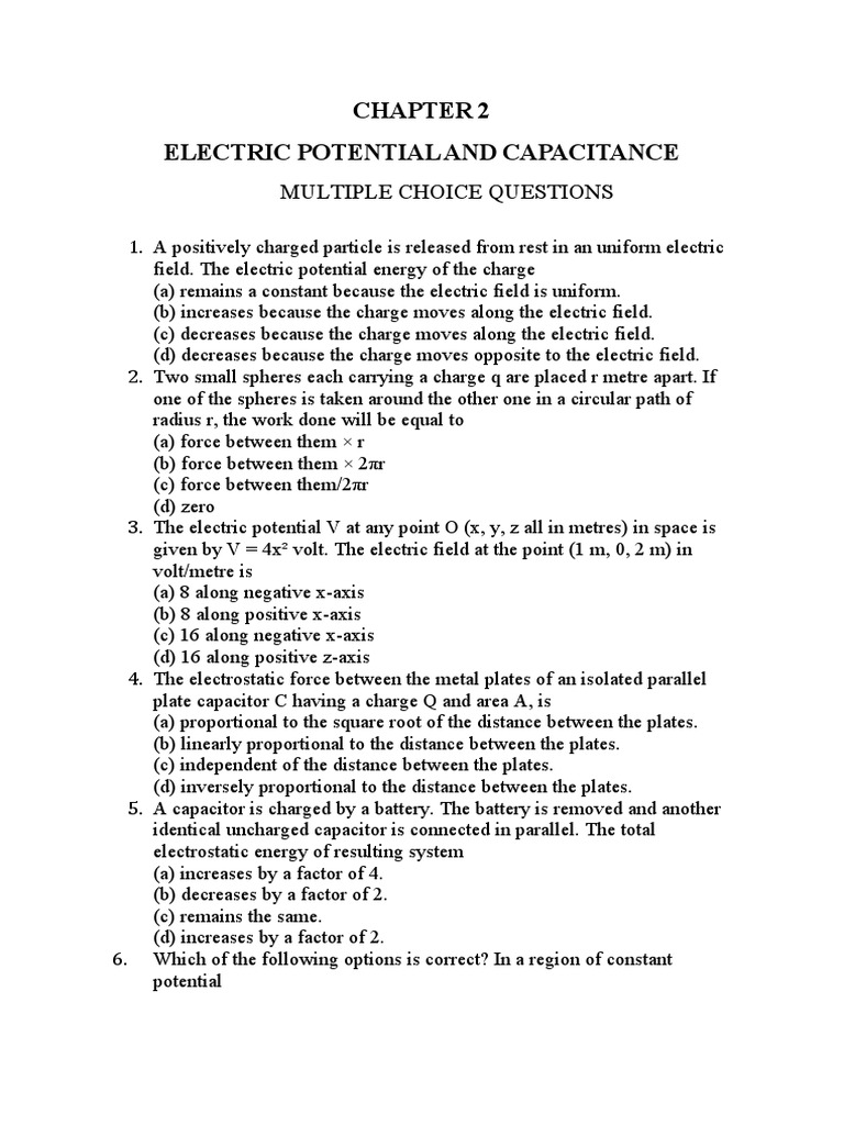 Potential and Capacitance | PDF | Capacitance | Capacitor