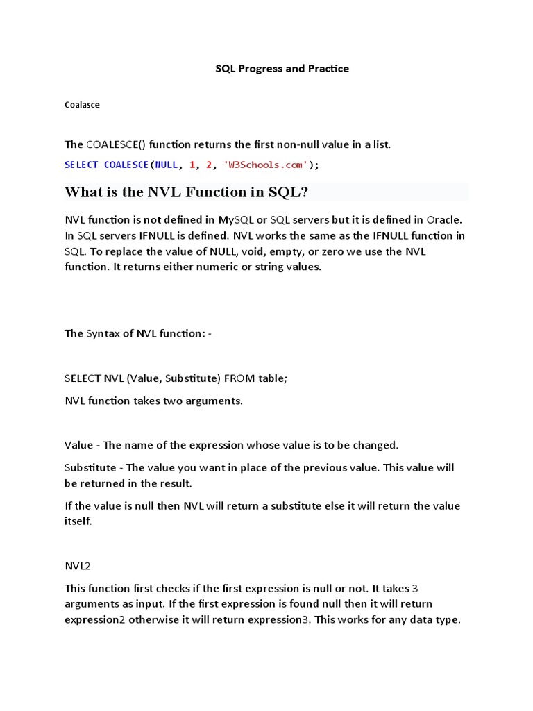 SQL Progress and Practice | PDF