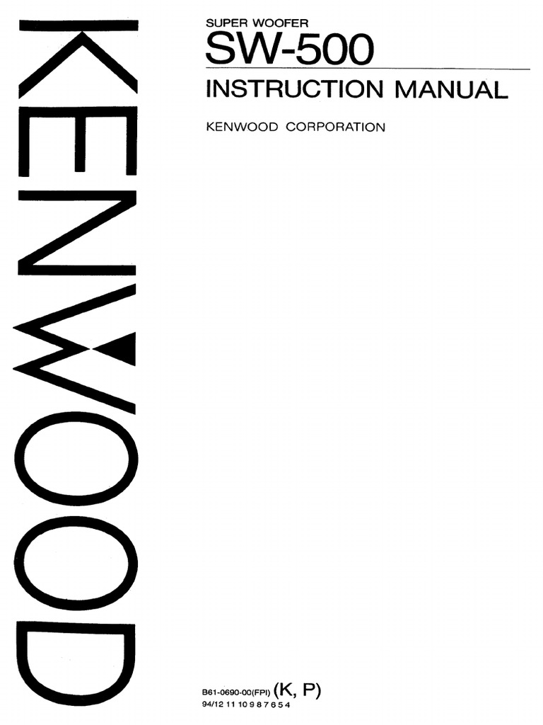 Kenwood SW 500 Service Manual | PDF
