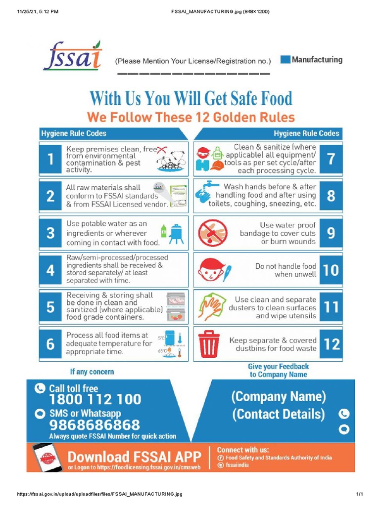 Fssai Manufacturing | PDF