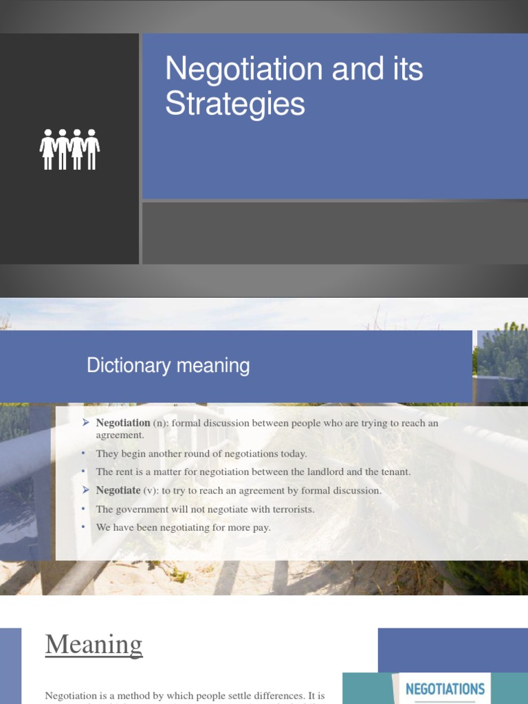 Negotiation and Its Strategies | PDF | Negotiation | Psychological Concepts