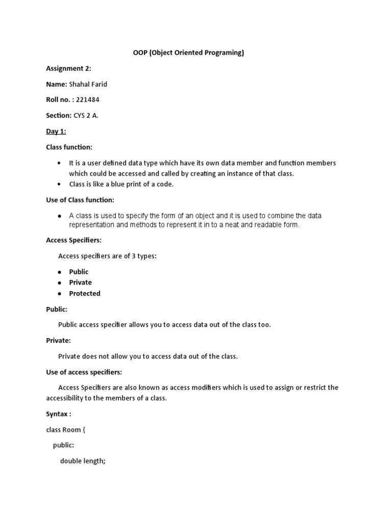 Oops Assignment 2 (221484) | PDF