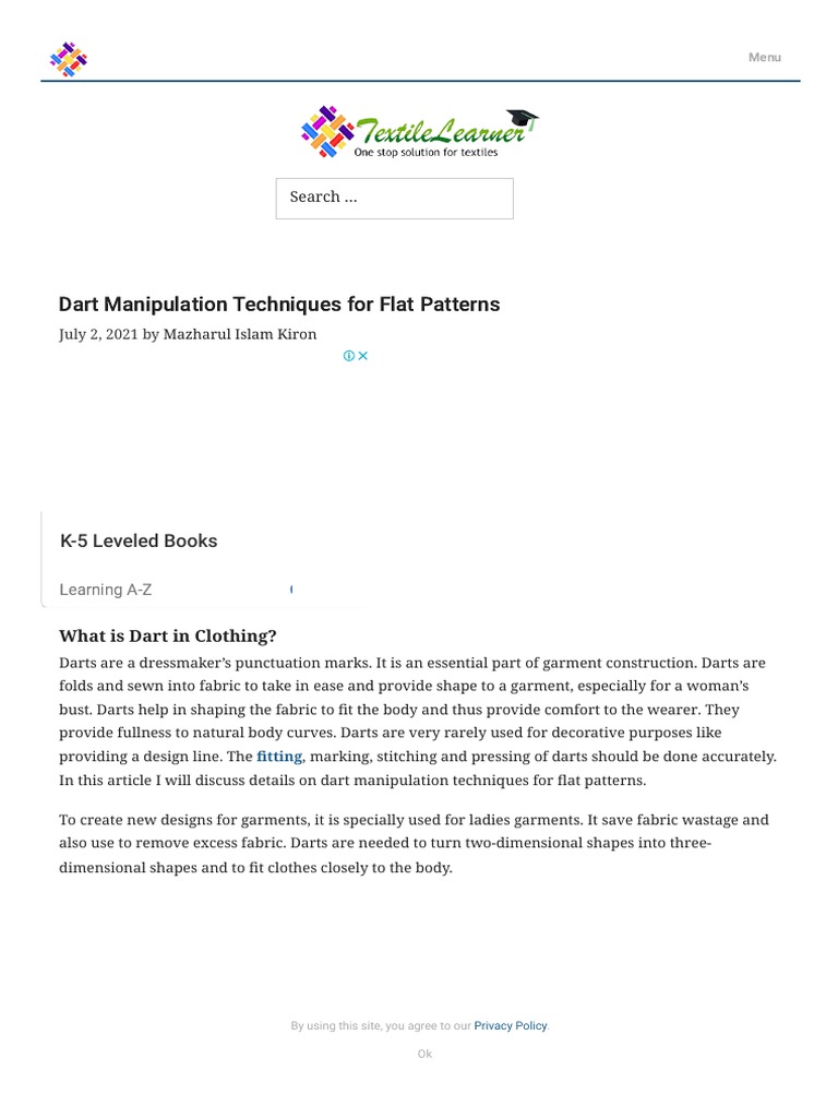Dart Manipulation Techniques For Flat Patterns - Textile Learner | PDF ...