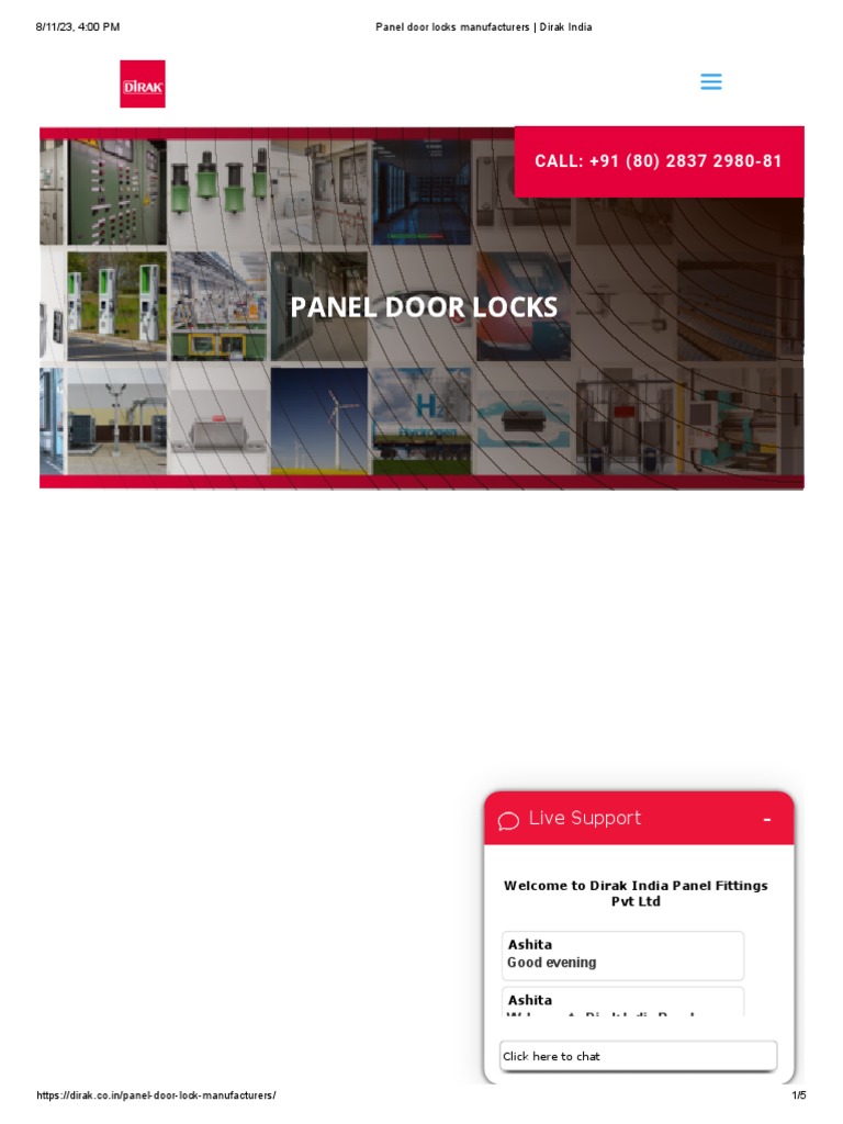 Panel Door Locks Manufacturers - Dirak India | PDF