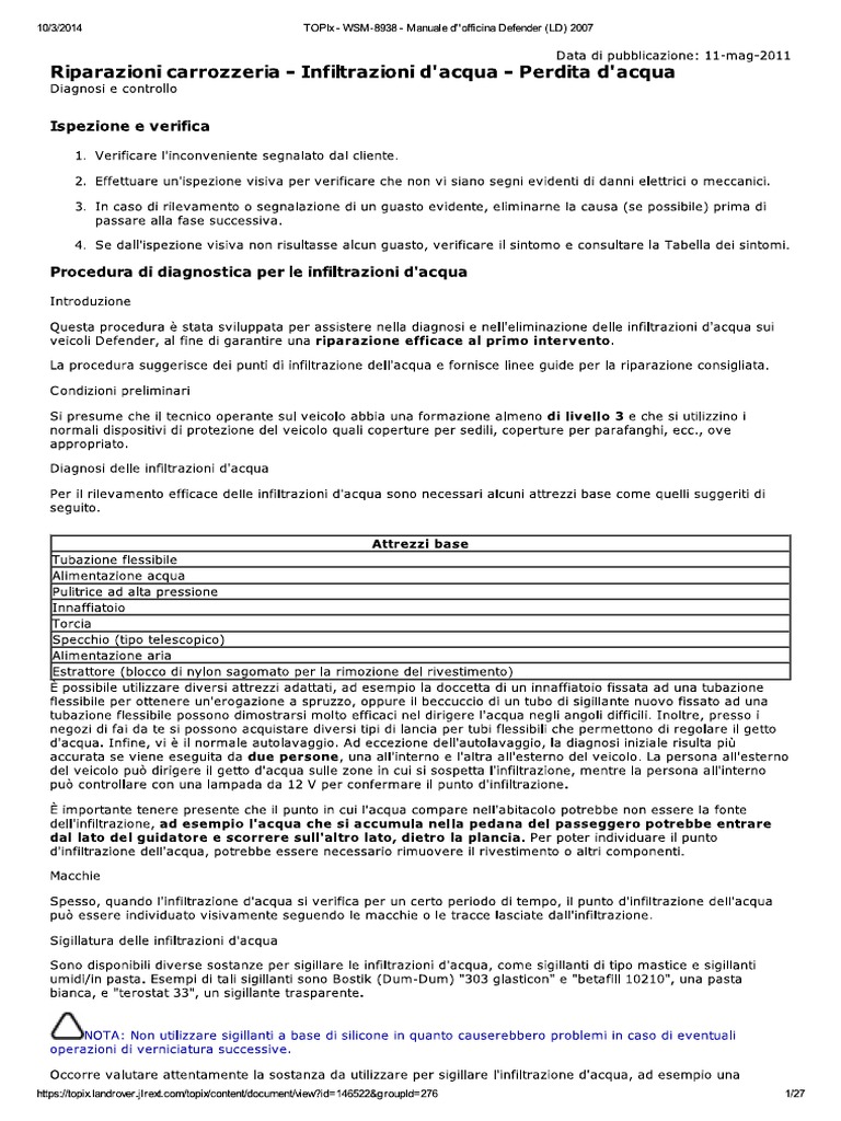 Infiltrazioni Acqua | PDF