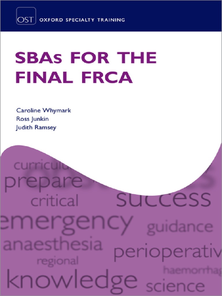 Final FRCA SBA Exam Preparation Guide | PDF | Anesthesia | Clinical ...