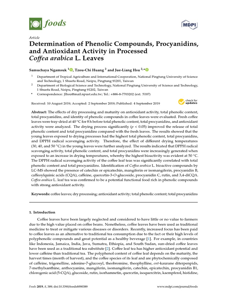 Determination of Phenolic Compounds Procyanidins A | PDF