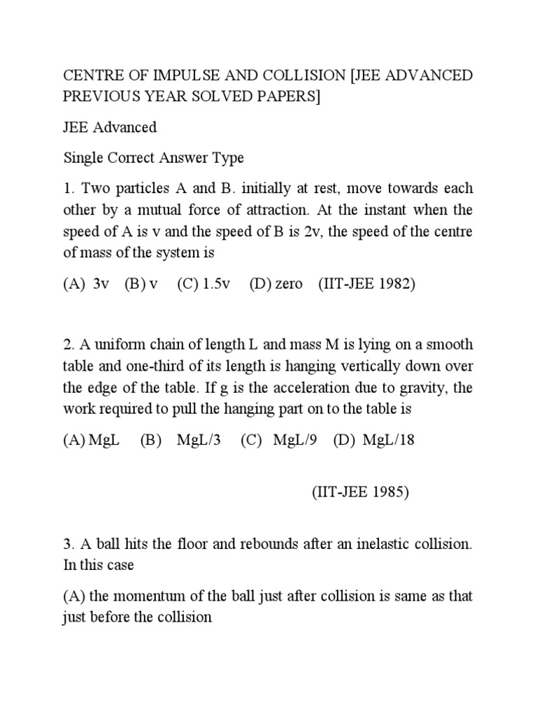Centre of Mass Impulse and Collision | PDF