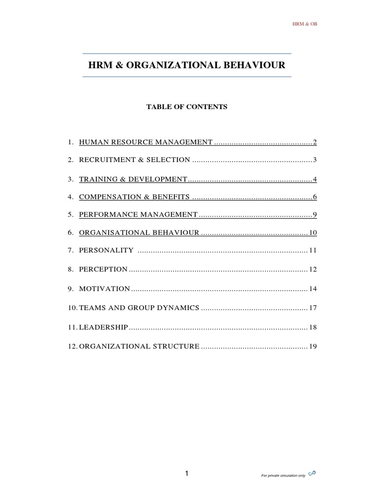 HRM & OB Guide for Professionals | PDF
