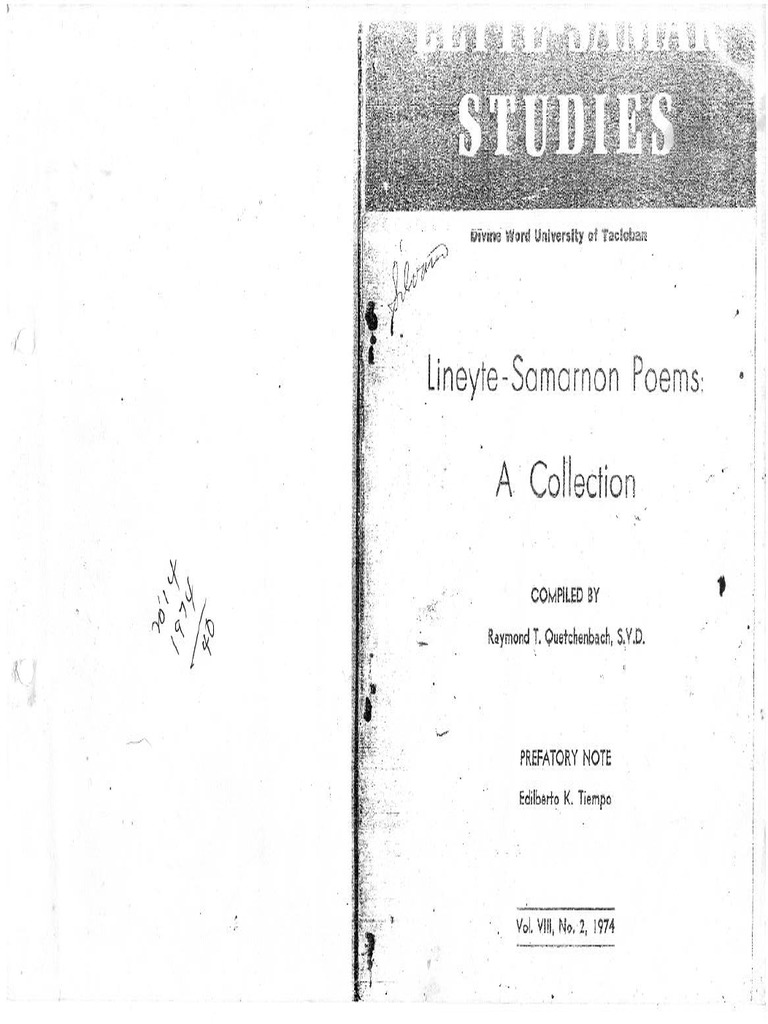 Leyte-Samarnon-Poems-1974 Jejej | PDF Leyte-Samarnon-Poems-1974 Jejej | PDF