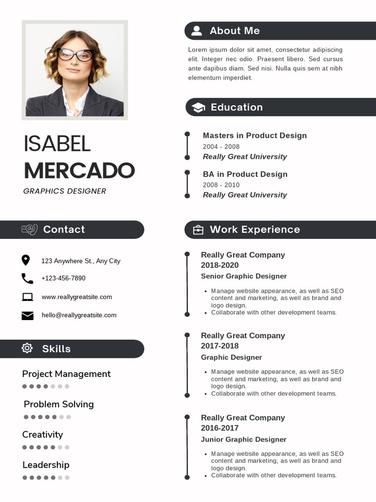 Black White Minimalist CV Resume | PDF | Art