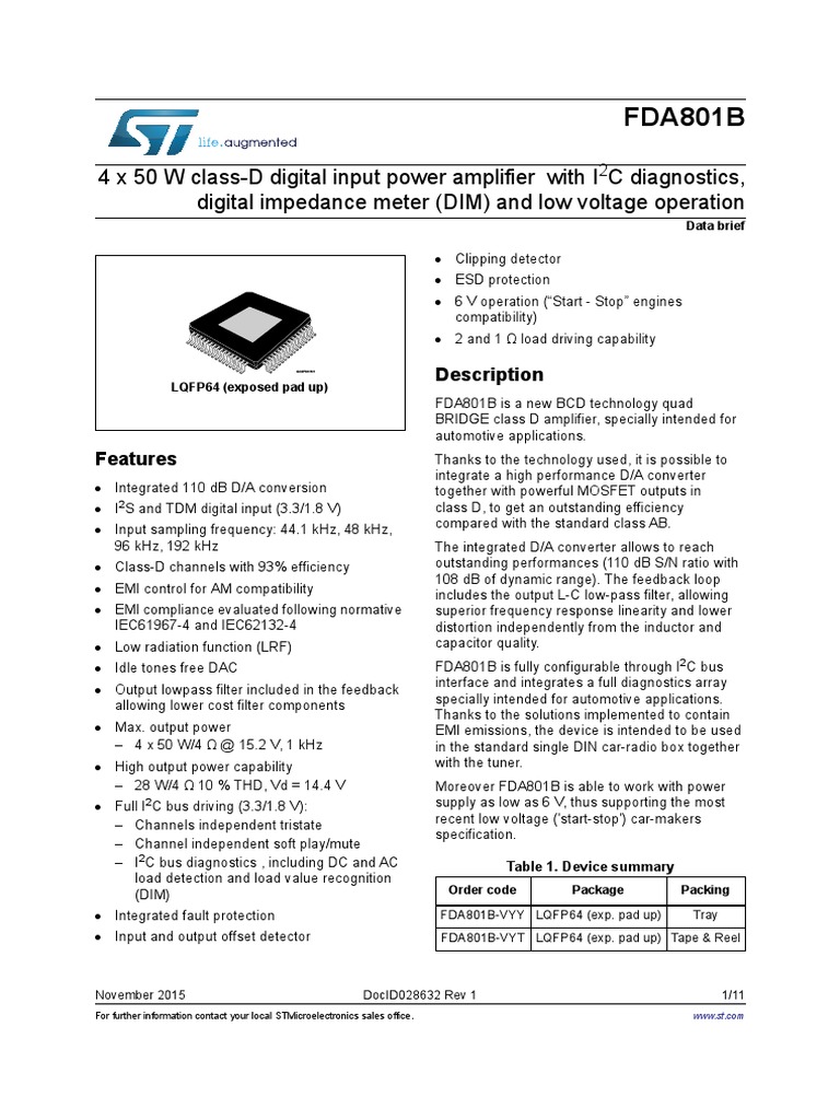 U5 Data Sheet | PDF