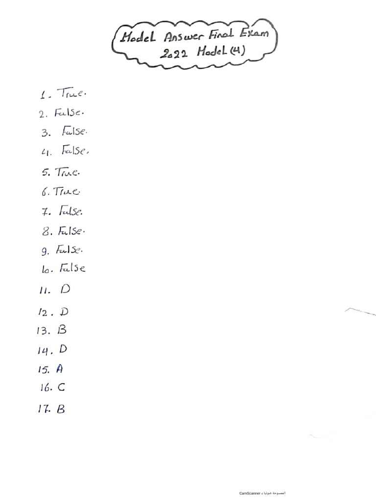 Model Answer Exam 2022 | PDF