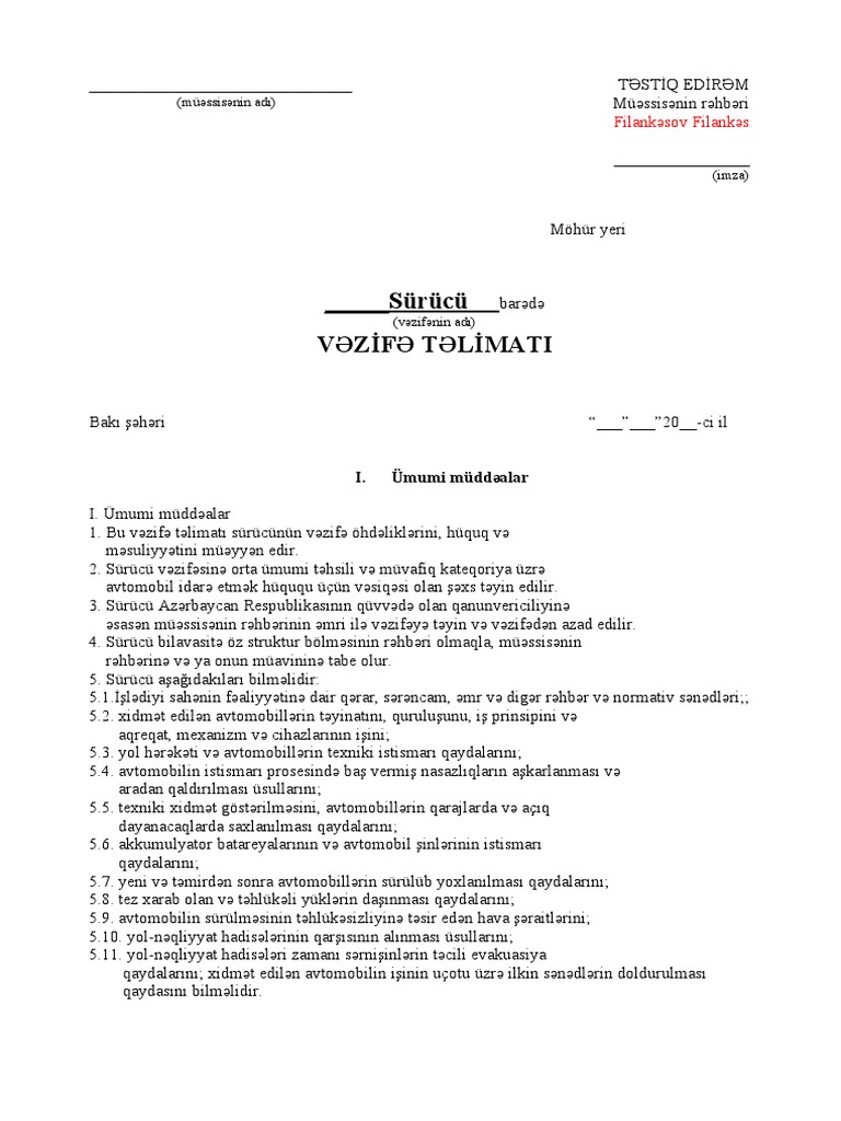 Sürücü vezife_telimat | PDF Sürücü vezife_telimat | PDF