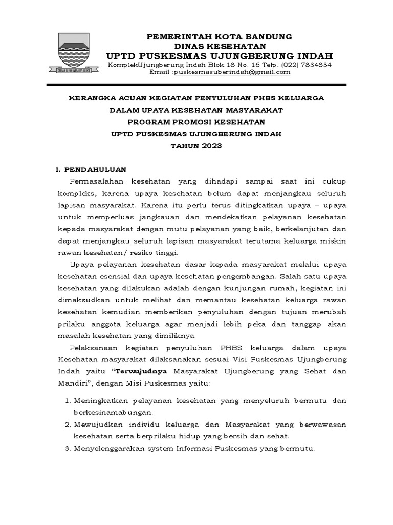 Kak Penyuluhan Phbs Keluarga | PDF