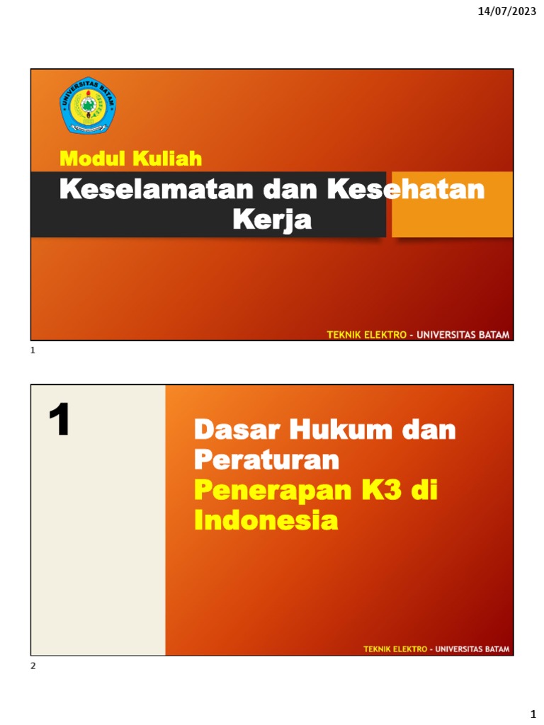 Modul Kuliah K3 2022 Rev 1 | PDF | Sains & Matematika | Teknologi & Rekayasa