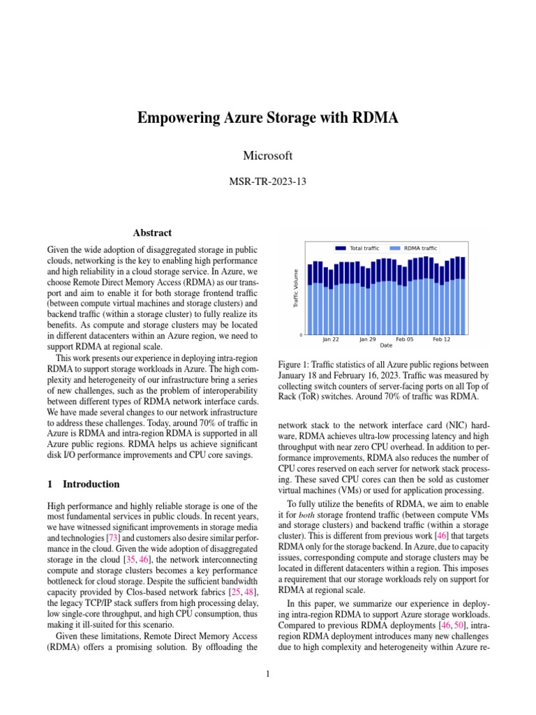 RDMA Experience Paper TR-1 | PDF | Computer Network | Cloud Computing