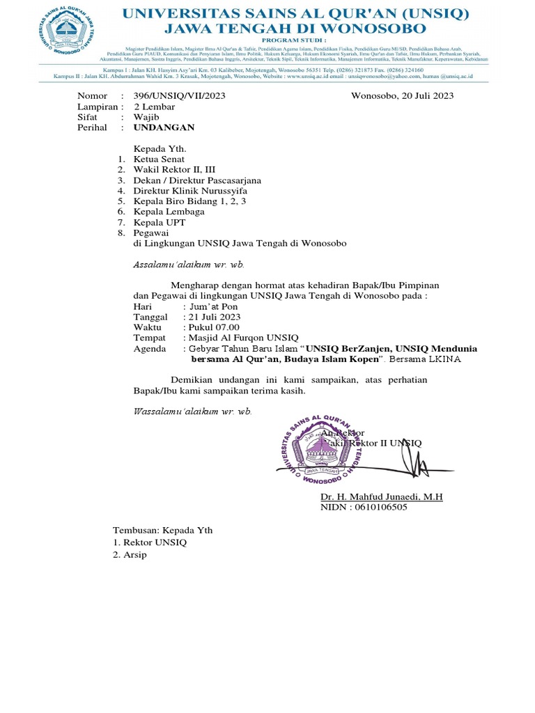 Undangan Ngaji Dan BerZanjen | PDF