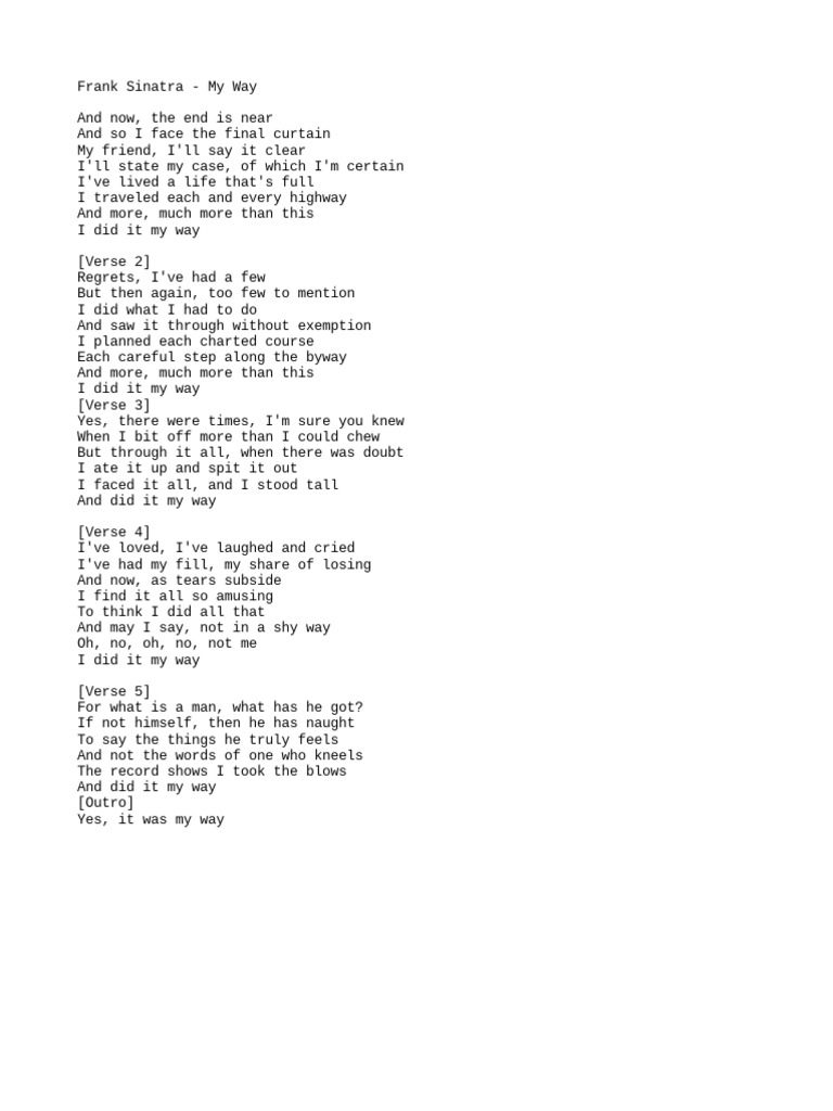 Frank Sinatra - My Way | PDF