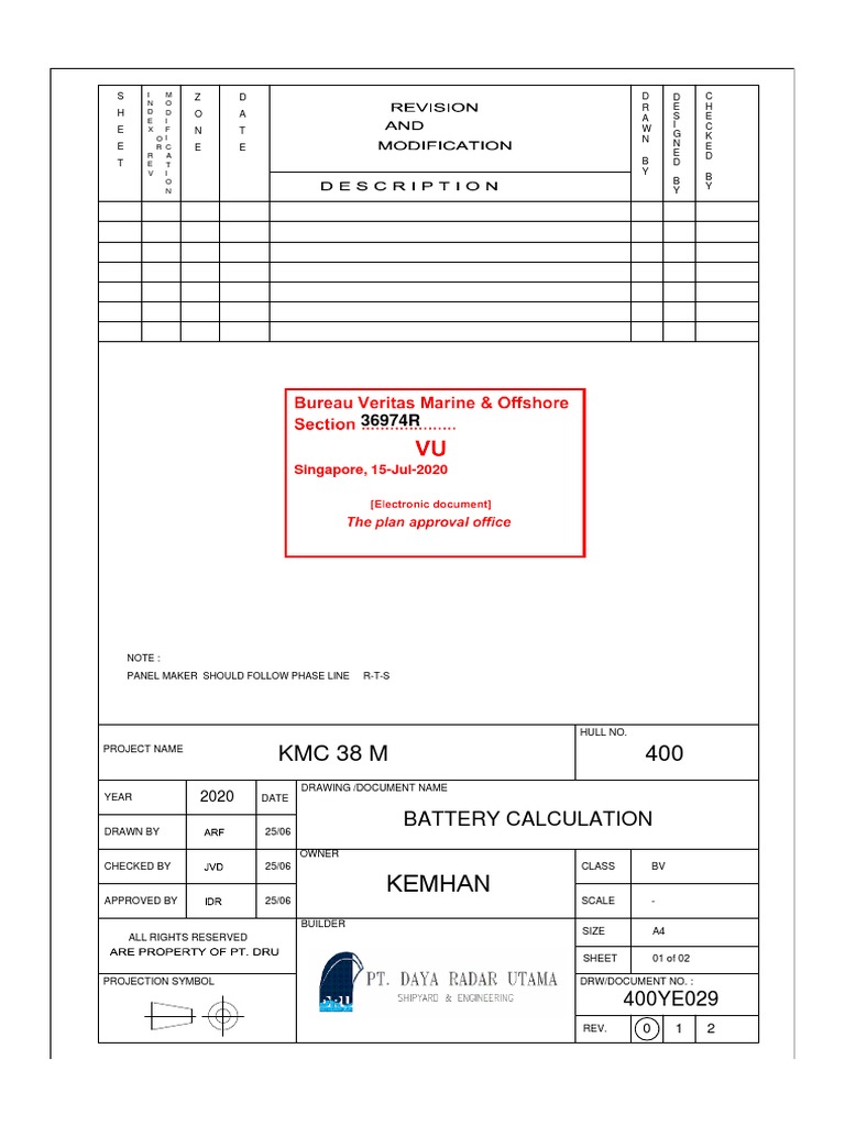 400ye029r00 - Battery Calculation-Bv | PDF
