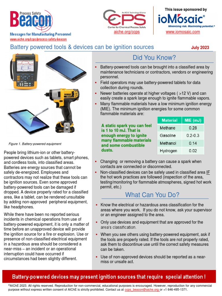 4. Process Safety Beacon - July 2023 | PDF | Combustion | Electricity