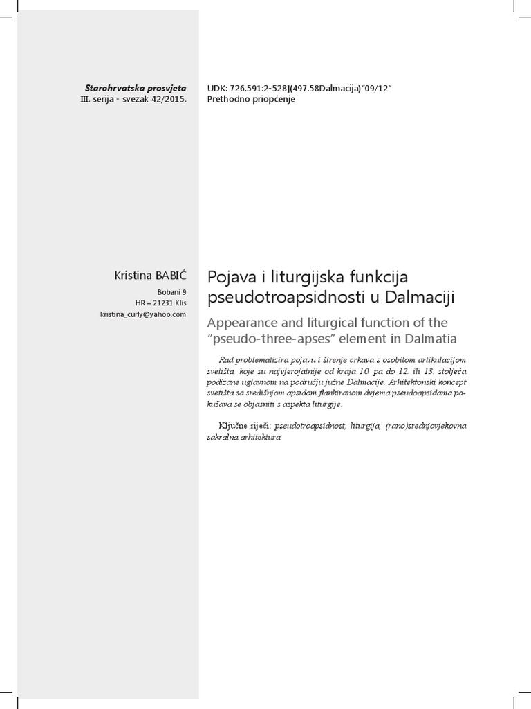 Kristina Babic Pojava I Liturgijska Funk | PDF