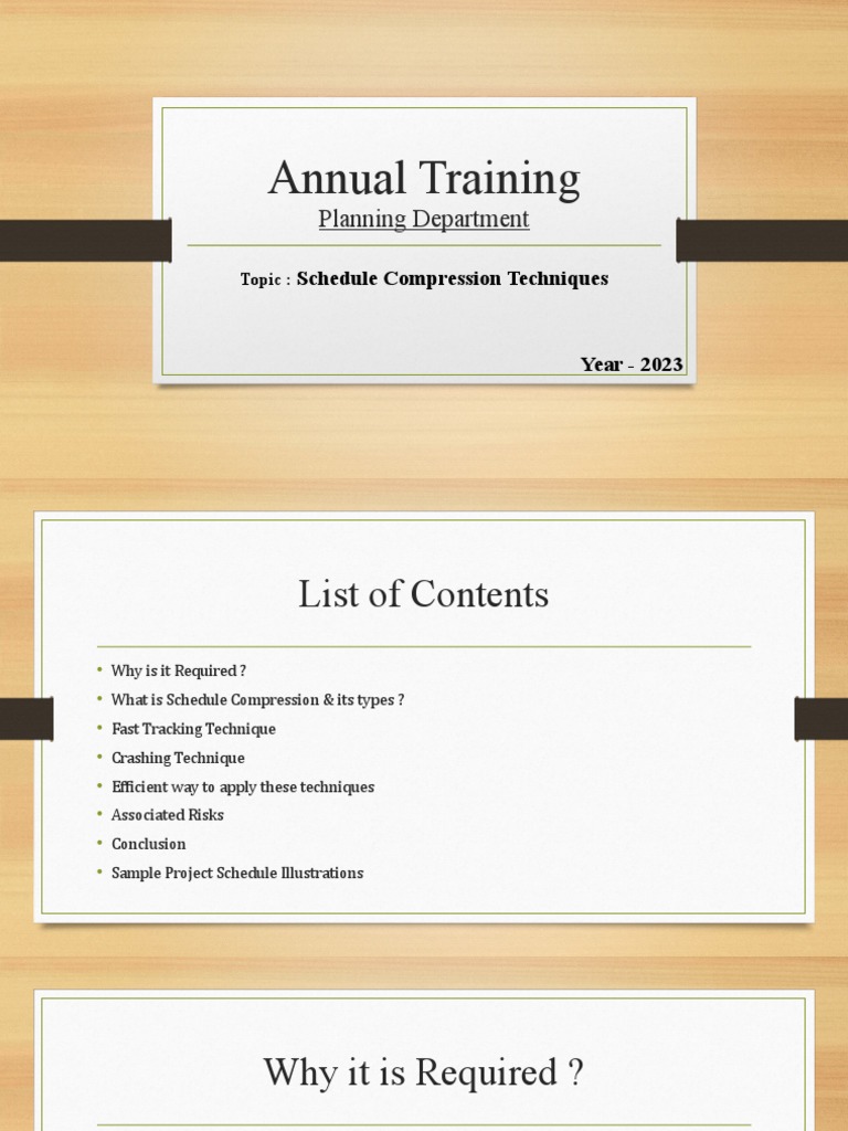 Schedule Compression Techniques 2023 | PDF