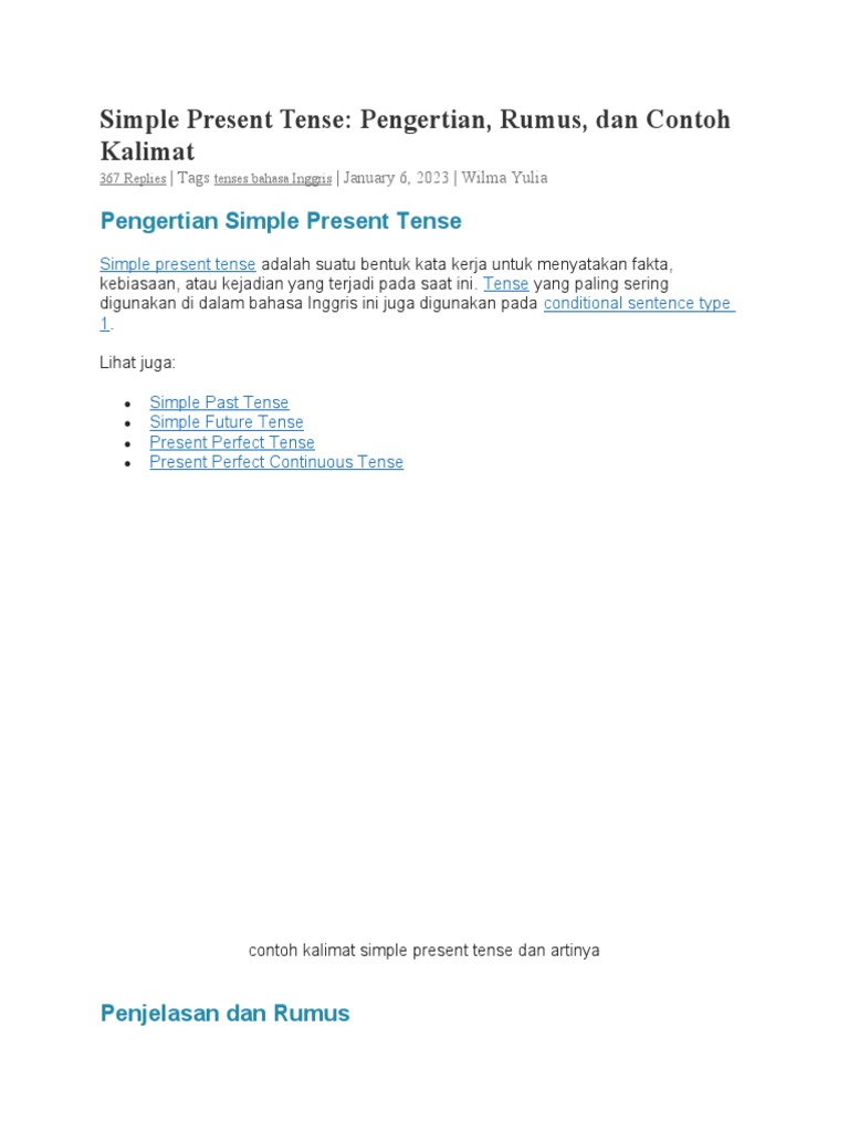 Simple Present Tense | PDF