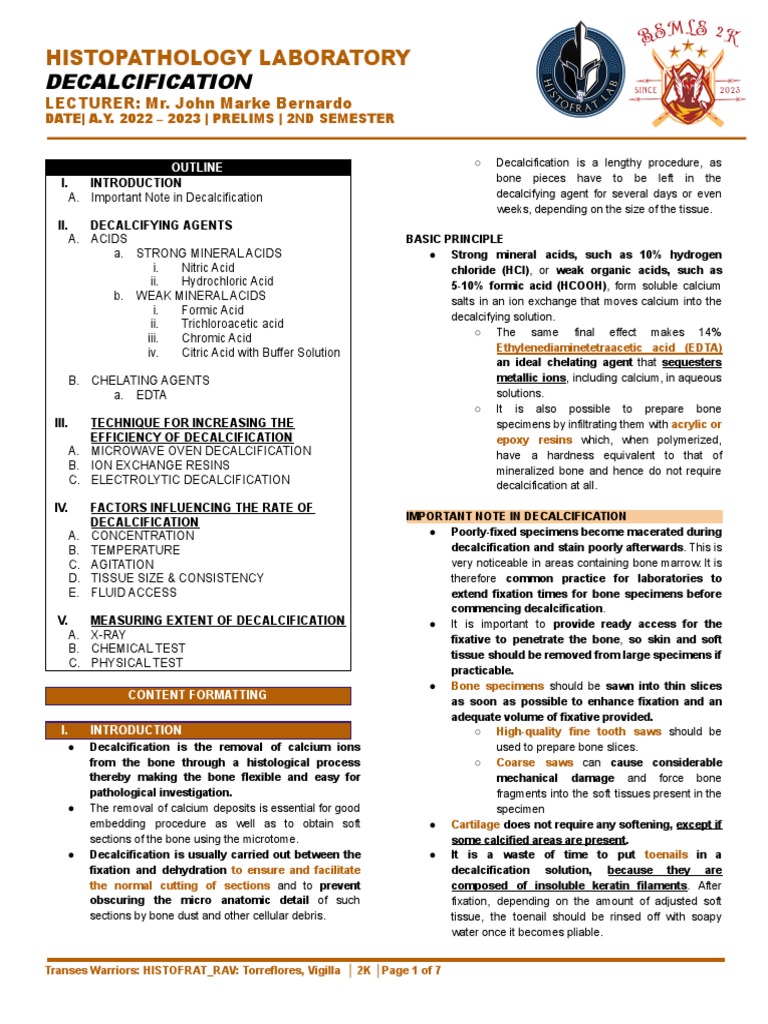 DECALCIFICATION | PDF