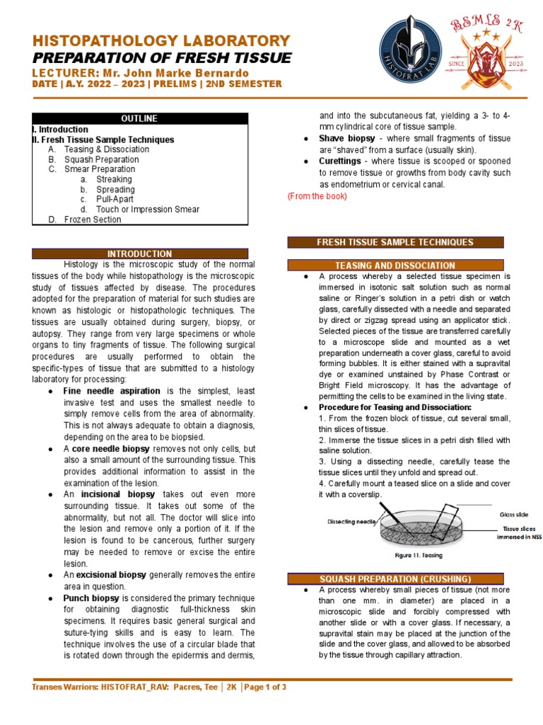 Preparation of Fresh Tissue | PDF
