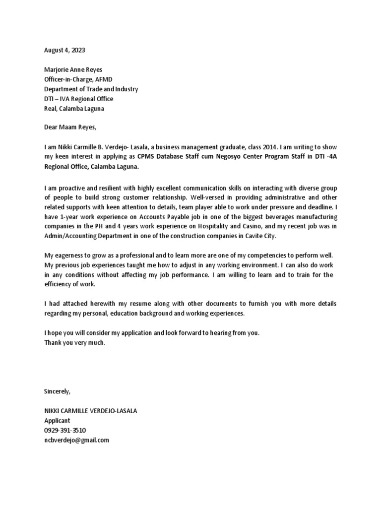 Letter of Intent DTI | PDF