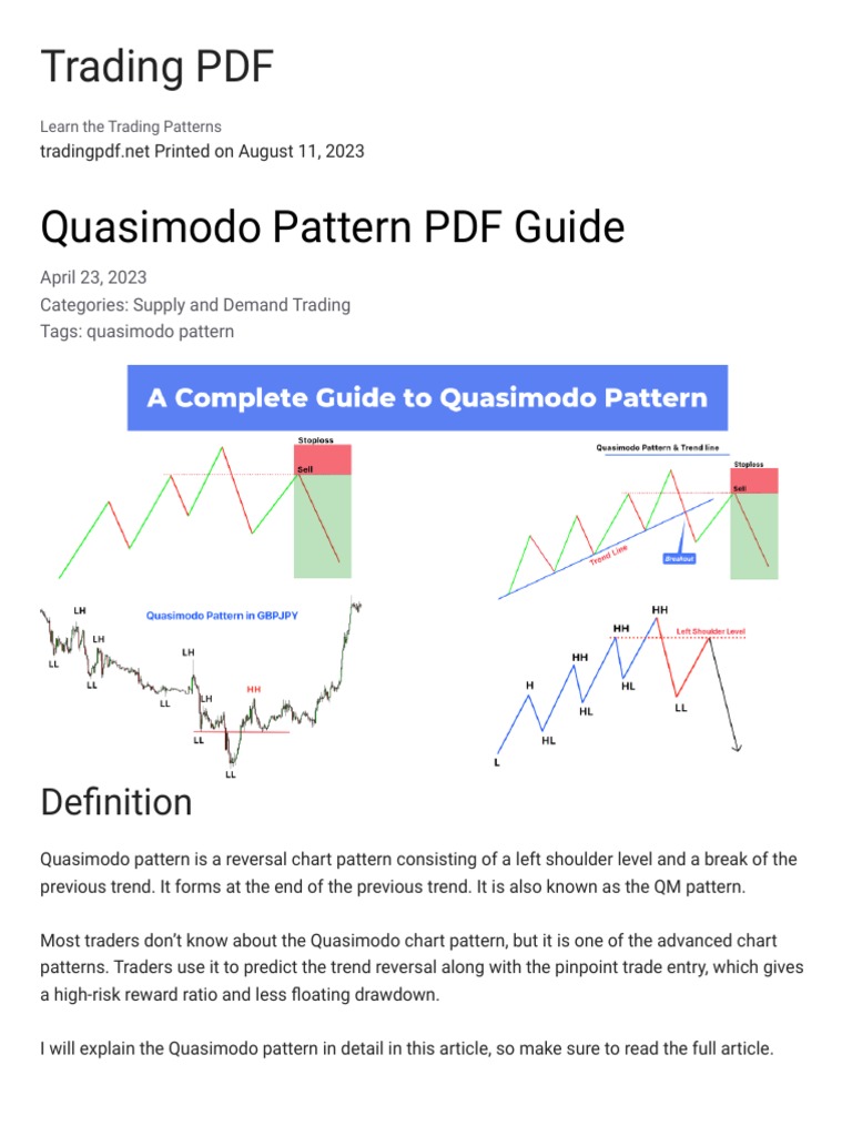 Quasimodo Pattern PDF Guide - Trading PDF | PDF | Market Trend | Business Economics