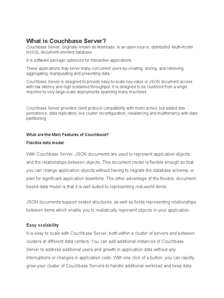 Couchbase Server Basic Concepts Pdf