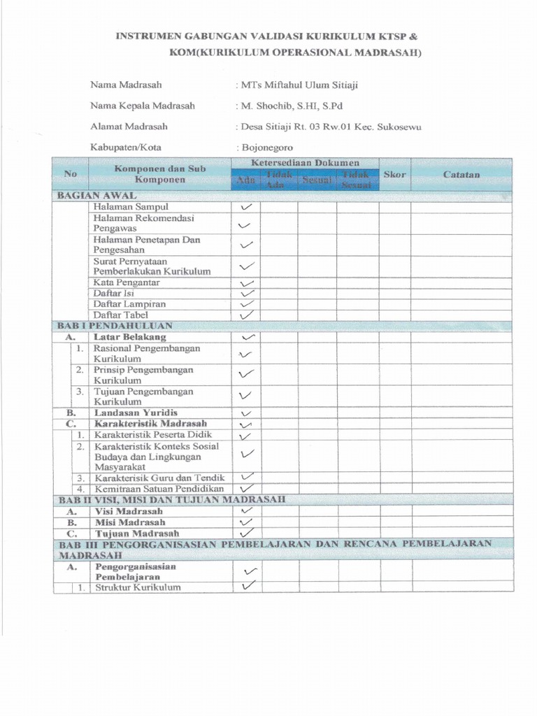 Instrumen Validasi | PDF