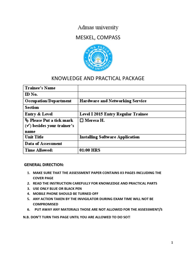 Install Softwae Application Summative Assesment | PDF | Installation ...