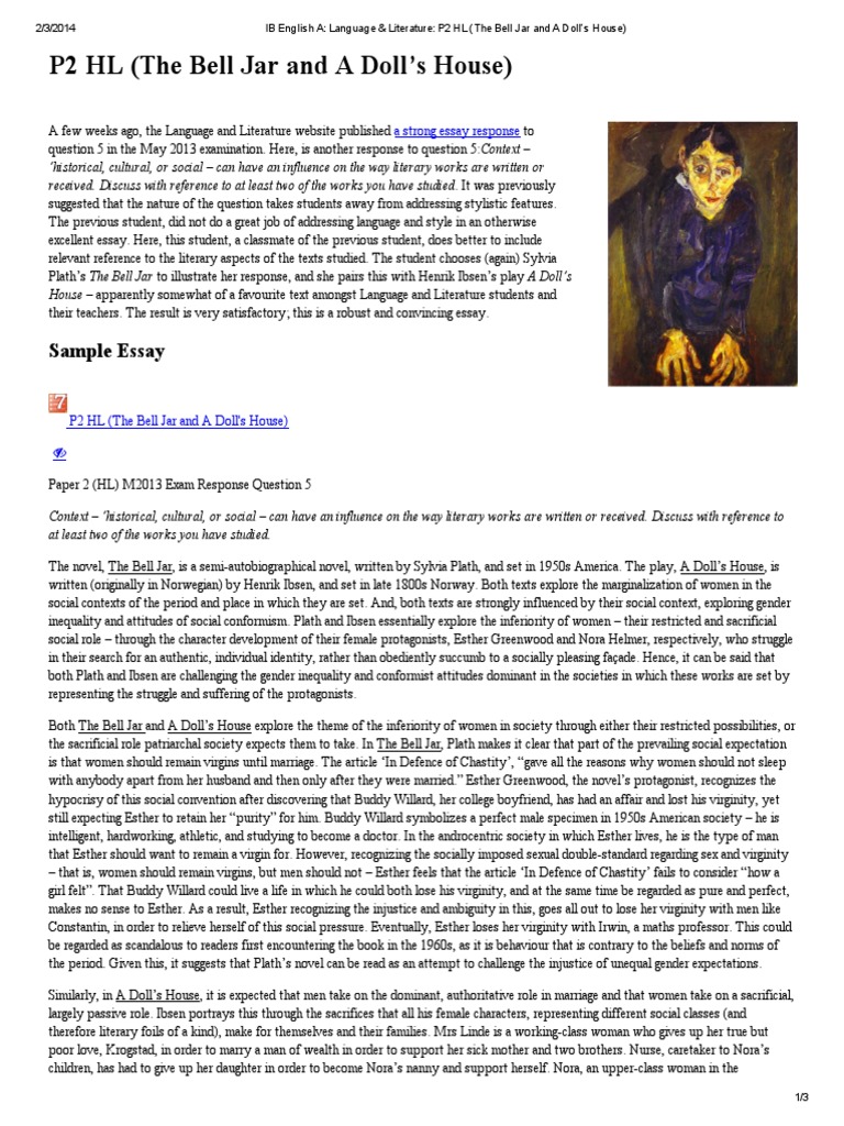 Paper 2 Exemplar 1 | PDF | A Doll's House