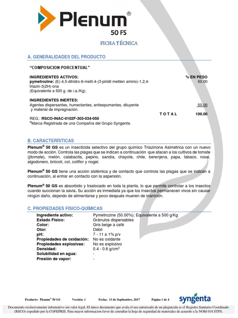 Fichatecnica Plenum | PDF