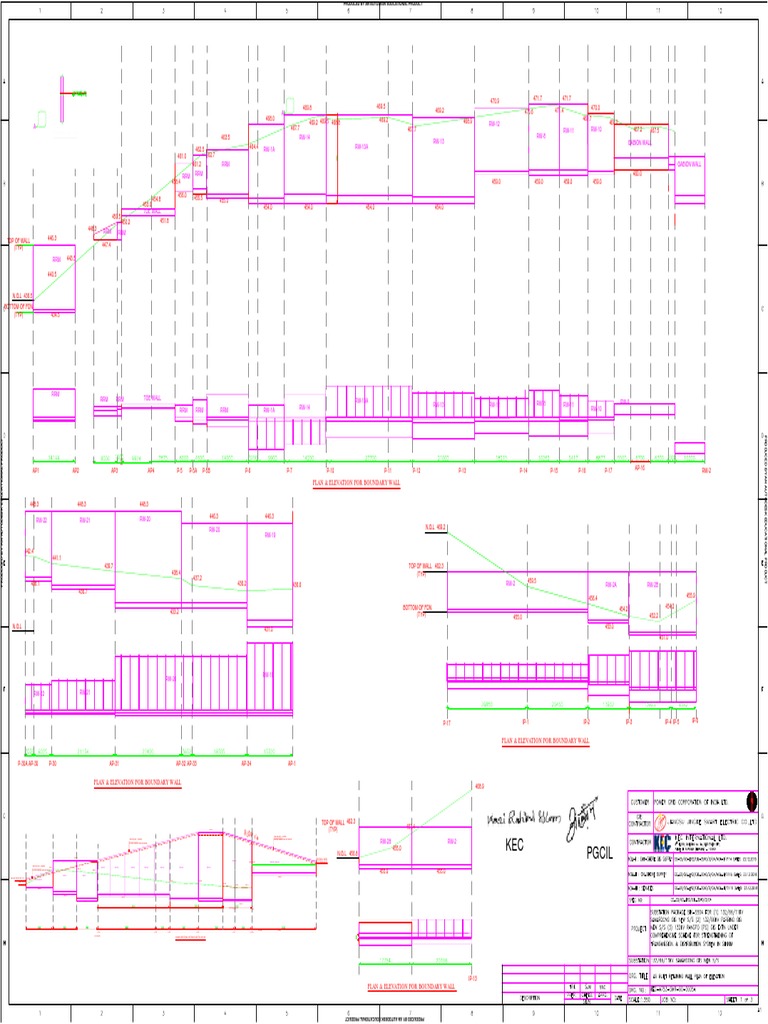 As Built Retaining Wall Plan of Elevation Dwg-Model | PDF