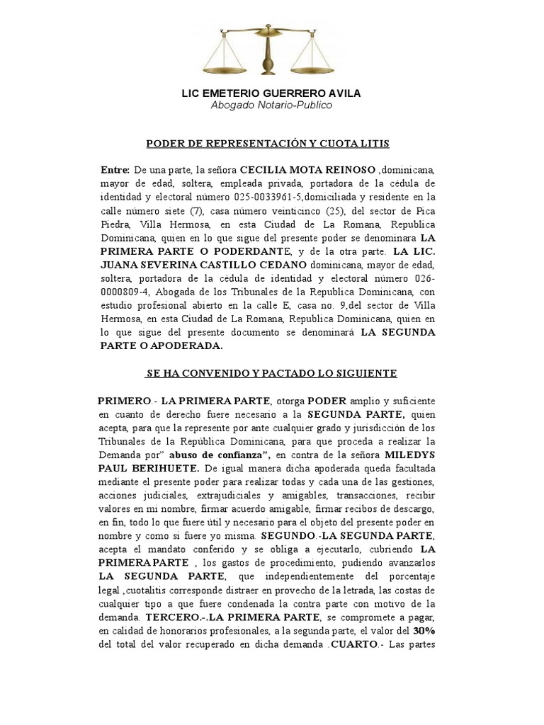 Poder de Representación | PDF | República Dominicana | Gobierno
