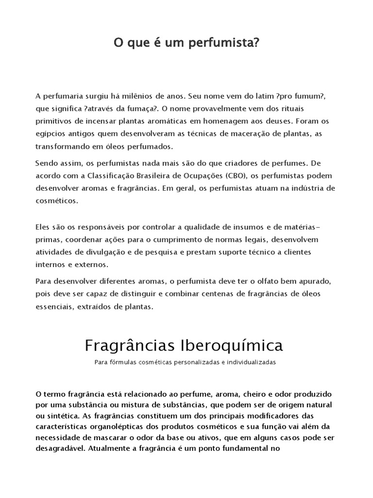 Perfumista de Farmcia Apostila01 | PDF