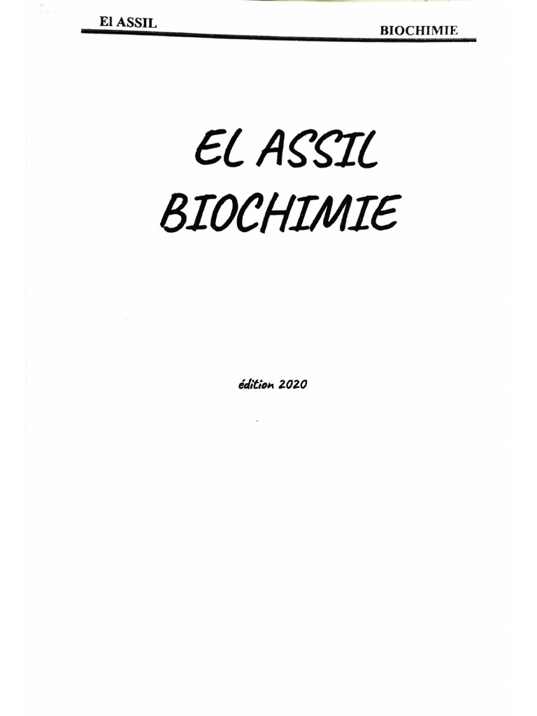 El-Assil (Biochimie) QCM-1 | PDF