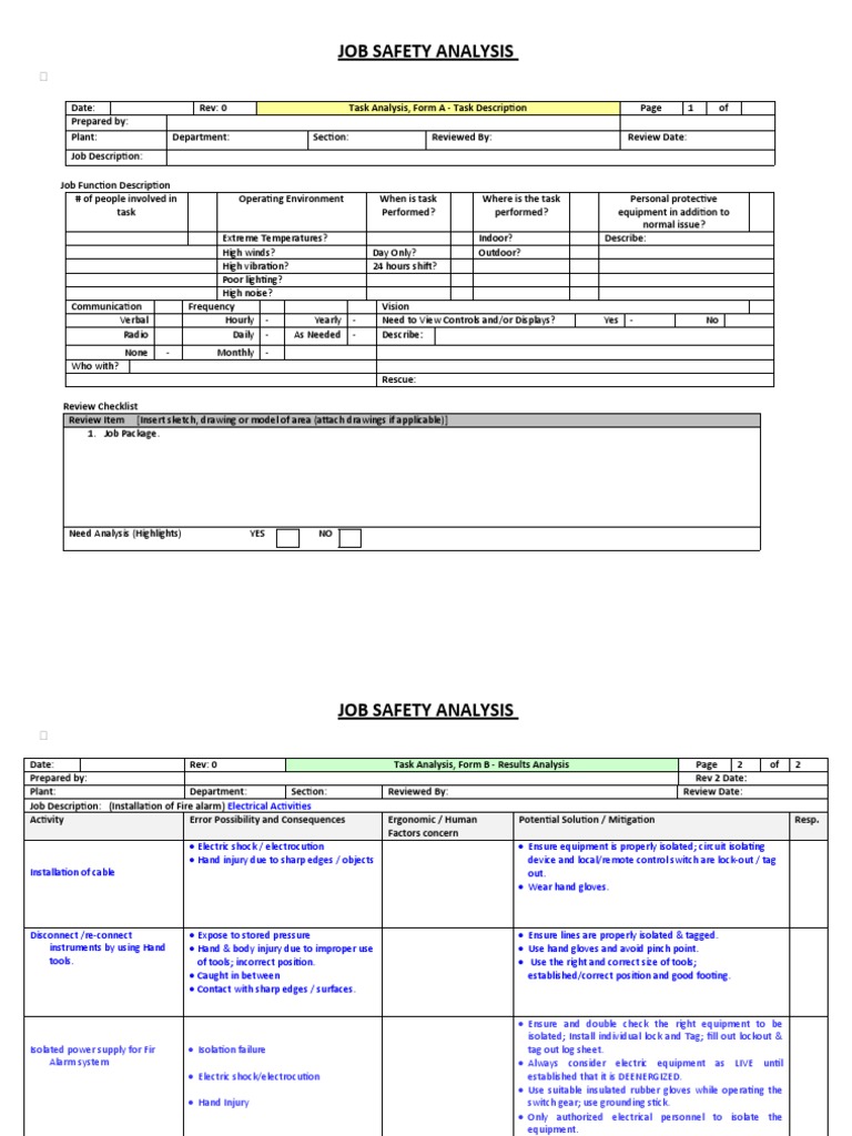 Electrical Job Safety Analysis Guide | PDF