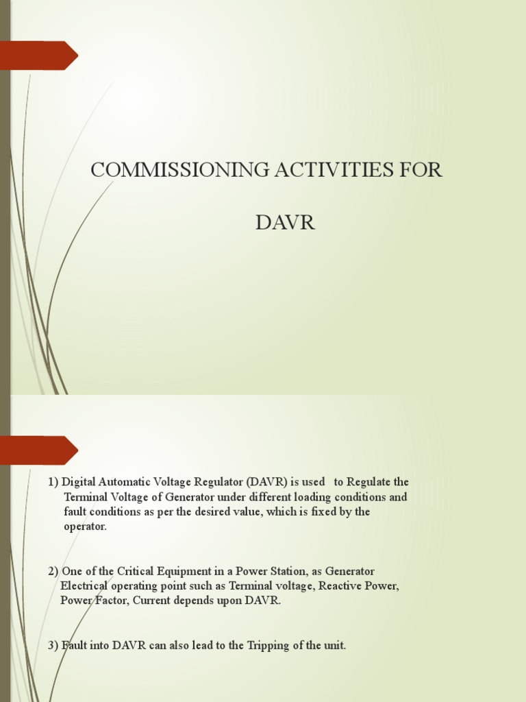 Commissioning of DAVR | PDF | Rectifier | Power Supply