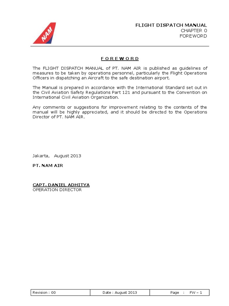 Flight Dispatch Manual | PDF