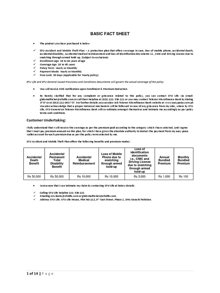 Annual Plan Telenor Mobile Theft Plan | PDF | Insurance | Underwriting