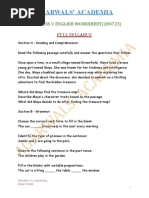 Class 4 ICSE Sample Paper | PDF | Grammar | Linguistics